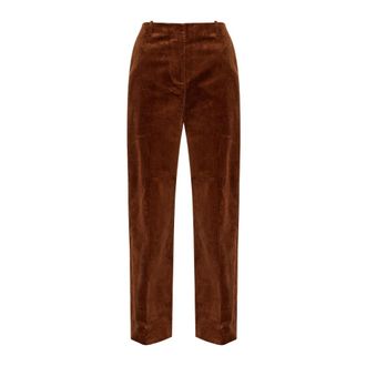 Ganni Pantalon en velours c&ocirc;tel&eacute; - Femme - Pantalons - Brun - Taille: 40 FR