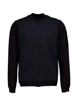 HUGO BOSS Herren Strickjacke blau unifarben