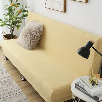 Generic Sofabezug Ohne Armlehnen Jacquard Plaid Einfarbig Stretch Antirutsch Sofa Schutz Schonbezug F&uuml;r Schlafsofa Bett Futonbezug Waschbar Schmutzabweisend(Y