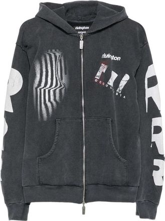 RRR123 Graphic-print Zip-up Hoodie