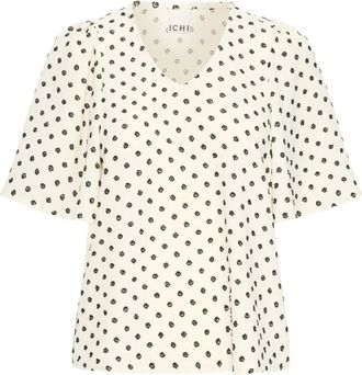 Ichi Ichi, Femme, Blouses et Chemises, Beige, Taille: 46 FR Graphic Diamond Blouse