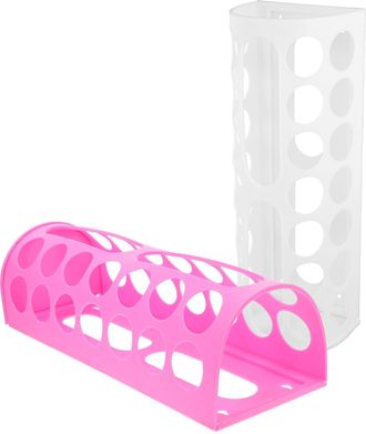 SOLUSTRE 2 St&uuml;ck Faltbares Vinyl Aufbewahrungsregal mit 14 L&ouml;chern Rollenpapierhalter aus Kunststoff Platzsparender Organizer f&uuml;r Bastelzimmer und Geschenkpapi