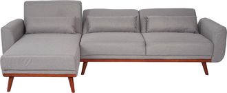 Mendler Sofa HWC-J20, Couch Ecksofa, L-Form 3-Sitzer Liegefläche Schlaffunktion Stoff/Textil 280cm - grau