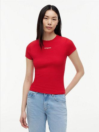 Tommy Hilfiger T-shirt slim c&ocirc;tel&eacute; &agrave; logo