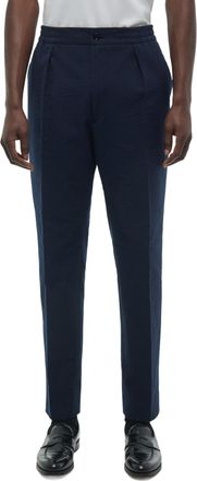 Fursac Pantalon &eacute;lastiqu&eacute; en seersucker ray&eacute; - Taille XL - Homme