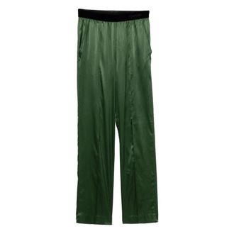 Tom Ford Stretch Seidensatin PJ Hose - - Trousers - Damen - Gr&uuml;n - L