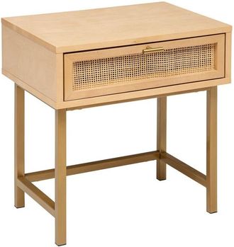 Atmosphera Tables de chevet Rayo en m&eacute;tal & bouleau 1 tiroir H50cm - Atmosphera cr&eacute;ateur dint&eacute;rieur