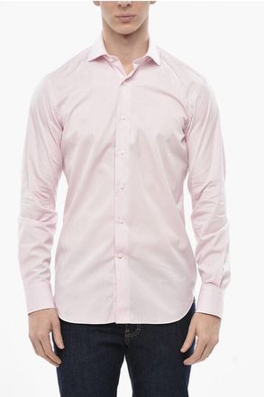 Alessandro Gherardi Solid Cotton Poplin Shirt with French Collar size 42