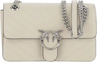 Pinko Pinko, Femme, Sacs, Blanc, Taille: ONE Size Love One Light Mini Vitello Wr