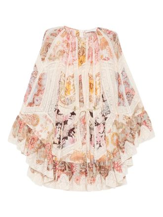 Zimmermann Daylight Minikleid mit Blumen-Print - Nude