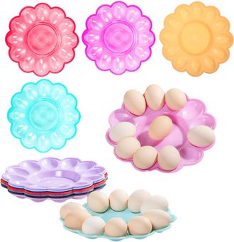 Hemoton 4 St&uuml;ck Kunststoff-Eier-Serviertablett, f&uuml;r Eier, Aufbewahrung von Eiern, K&uuml;chenutensilien