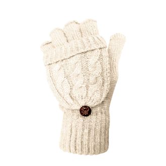 TOSKATOK Damen Womens Kabel Strick weiche Winter Wolle fingerless Handschuhe