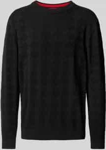 HUGO BOSS Strickpullover mit gerippten Abschl&uuml;ssen Modell Sargyle