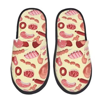 Generic Hiver Pantoufles Jambon, Saucisse, Poulet R&ocirc;ti Chaud Slippers Peluche Chaussons Maison Pour Chambre Spa Automne M
