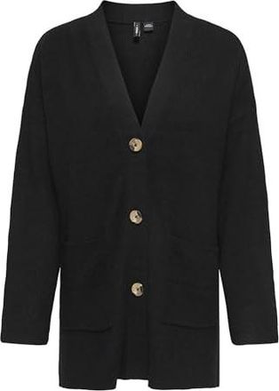 Only Loose Onlibi Ls Rib Cardigan Ample CC KNT, Noir, M Femme