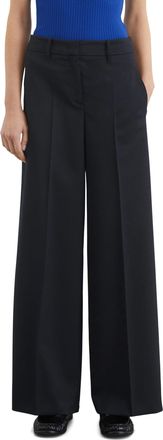 Marc O'Polo Damen Anzughose elegant Wide Fit, Blau (Deep Night Blue), 44