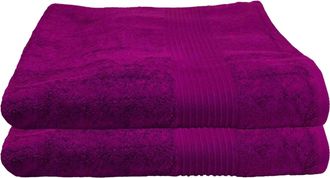 Julie Julsen 2er Pack Duschtuch 23 Farben erhältlich weich und saugstark 500gsm Öko Tex Lila 70 x 140 cm