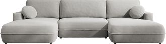 Mirjan24 Wohnlandschaft Fansera U, Ecksofa, Couch mit Schlaffunktion und Bettkasten, 4 Sitzer U-Form Sofa, Eckcouch mit Bettfunktion (Velo 633)