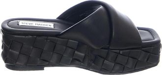 Steve Madden Femme, Chaussures, Noir, Taille: 35 1/2 EU Sandales Plates