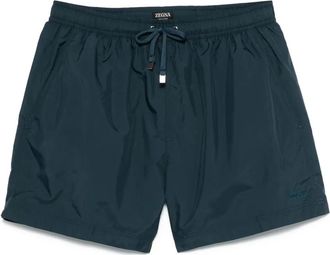Ermenegildo Zegna Badeshorts mit Logo-Stickerei - Gr&uuml;n