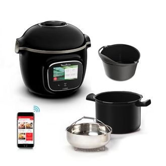 Moulinex Cookeo Touch Wifi Intelligenter Multikocher Hochdruck + Kuchenform 18 cm, 6 l, Touchscreen, 250 integrierte Rezepte, Moulinex YY5297FB App