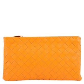 Bottega Veneta Pochette Pre-owned Intrecciato - Femme - Pre-owned - Orange - Taille: ONE Size