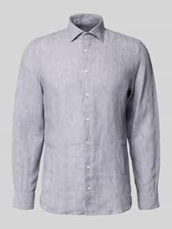 Seidensticker Slim Fit Business-Hemd aus Leinen mit Kentkragen