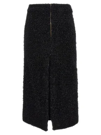 Balenciaga Tweed Midi Skirt - Black