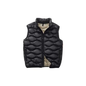 Blauer Homme, Vestes, Noir, Taille: 2XL Gilet Noir &agrave; Coutures Ondul&eacute;es