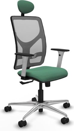 Piqueras y Crespo Stuhl mit Lendenwirbel- und Nackenst&uuml;tze, mit wei&szlig;en und schwarzen Armlehnen und festem Kopfteil, ausgestattet mit 3 Positionen und Schneideschaum, Gr