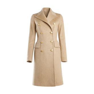 Loro Piana Femme, Manteaux, Beige, Taille: 34 FR Fabric Masterpiece Double-Breasted Coat