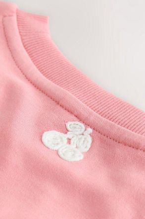 Next T-Shirt Strukturiertes Kurzarm-T-Shirt mit Grafik, Kirsche (1-tlg)