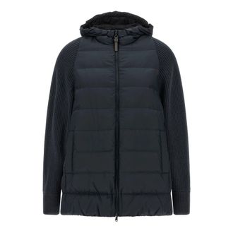 Brunello Cucinelli Nylon Kapuzen-Daunenjacke - - Jackets - Damen - Blau - L
