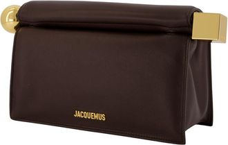 Jacquemus Womens La Pochette Rond Carre - Jacquemus Leather Brown Lambskin Bags Handbags-Purses