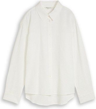 Tom Tailor Langarmbluse Blusen & Shirts Loose Fit Seersucker Hemdbluse