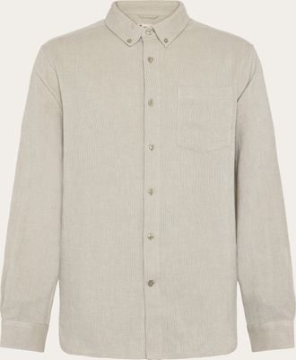 Knowledge Cotton Apparel Herren vegan Hemd Struktur Twill Beige
