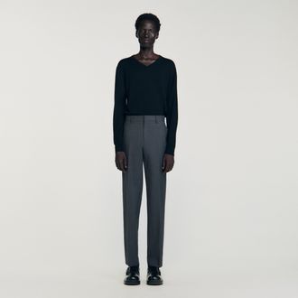 Sandro Pantalon de costume en laine