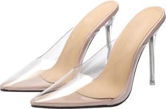 BESPORTBLE Escarpins &agrave; Talons Hauts Pointus Transparents pour Femme Sandales &agrave; Talons Fins Couleur Beige Nude Taille 36 Eu365 Us6 Uk35 Chaussures &Eacute;l&eacute;gantes pour 