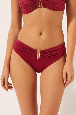 Calzedonia Bikinihose Mit Hohem Bund Shiny Satin Rot