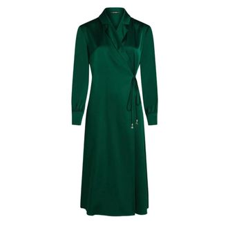 Karl Lagerfeld Wickelkleid mit Satin-Finish - - Dresses - Damen - Gr&uuml;n - XS