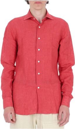 Borriello Homme, Chemises, Rouge, Taille: 3XL Chemise en lin