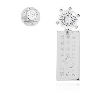 Maison Margiela Femme, Accessoires, Gris, Taille: ONE Size Boucles doreilles avec cristaux scintillants