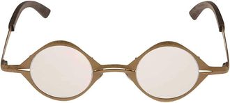 Rigards Rigards, unisex, Accessoires, Jaune, Taille: 38 MM Leather Detail Round Frame