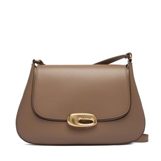 Calvin Klein Handtasche Calvin Klein Hardware Flap Meidum Crossbody LV04F3401G Beige