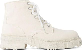 Miharayasuhiro bottines vernies &agrave; lacets - Blanc