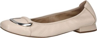 Caprice Damen Ballerinas aus Leder Elegant, Beige (Ecru Perl.Deer), 38 EU