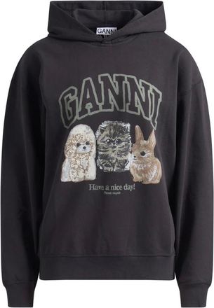 Ganni Femme, Sweatshirts et sweats &agrave; capuche, Gris, Taille: 36 FR SweaT-shirts & SweaT-shirts &agrave; capuche