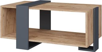 Vicco Table basse Aven, Anthracite/ch&ecirc;ne dor&eacute;, 91.5x52cm