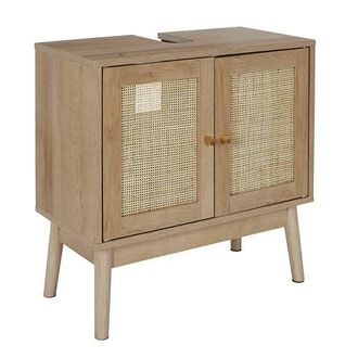 The Home Deco Factory HD0227, Meuble sous Vasque, Mod&egrave;le Bali, Collection Natural Crush, Mobilier, Meuble, Meuble de Salle de Bain, 60 x 70 x 30 cm, Marron
