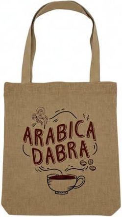 Fabulous Sac Shopping Tote Bag Aspect Lin - Arabicadabra - Sac de Courses Toile Epaisse 360g Beige Naturel Cabas Port&eacute; Epaule Solide Imprim&eacute; en France